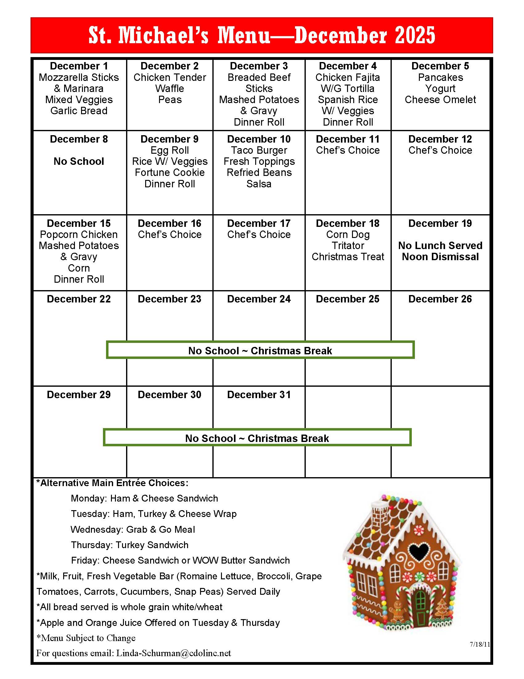 Lunch Information